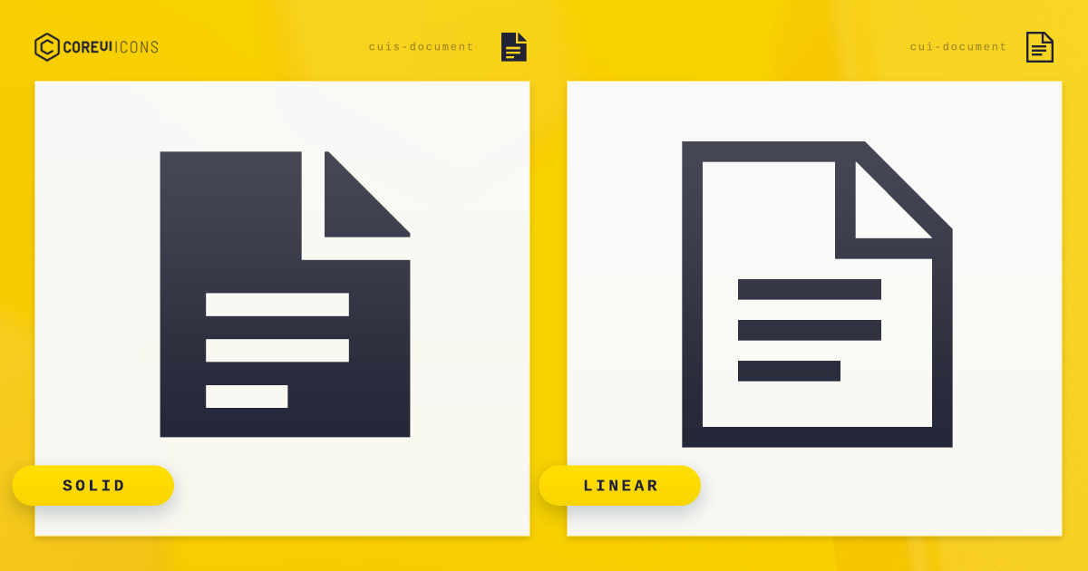 Document Icon · Solid · Coreui Icons · Svg Javascript Typescript And Webfont