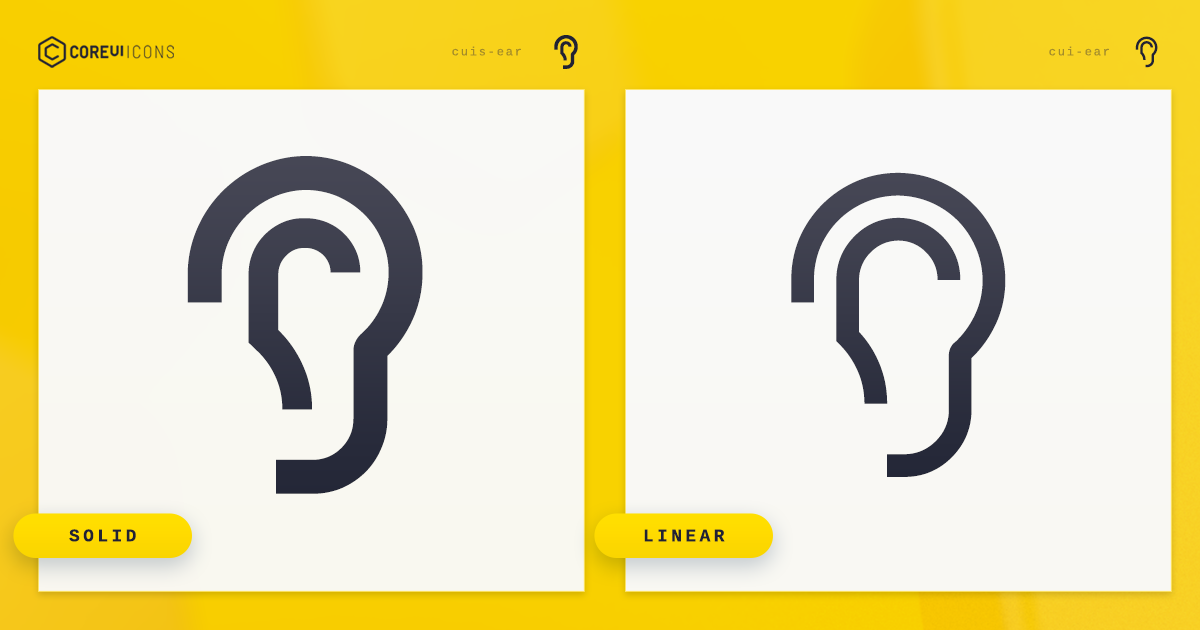 Ear Icon · Linear · CoreUI Icons · SVG, JavaScript, TypeScript & Webfont Ear Icon · Linear · CoreUI Icons · SVG, JavaScript, TypeScript & Webfont