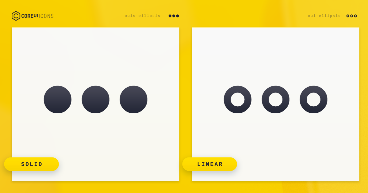 Ellipsis Icon · Linear · CoreUI Icons · SVG, JavaScript, TypeScript ...