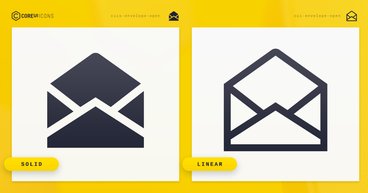 Envelope Open Icon · Linear · Coreui Icons · Svg Javascript Typescript And Webfont