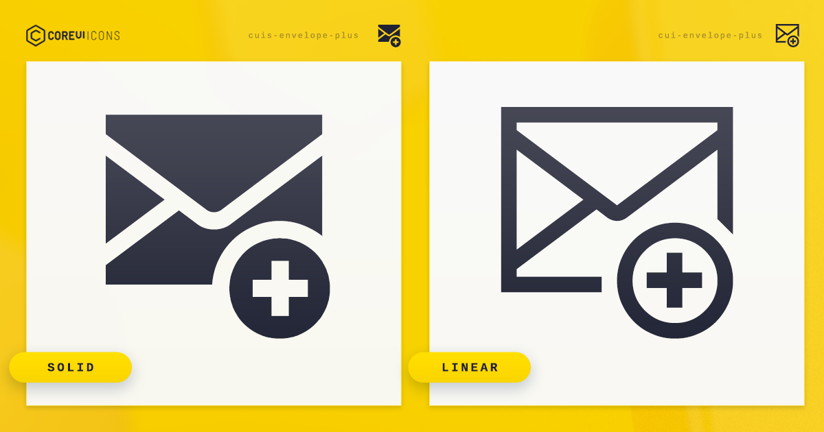 Envelope Plus Icon · Linear · Coreui Icons · Svg Javascript Typescript And Webfont
