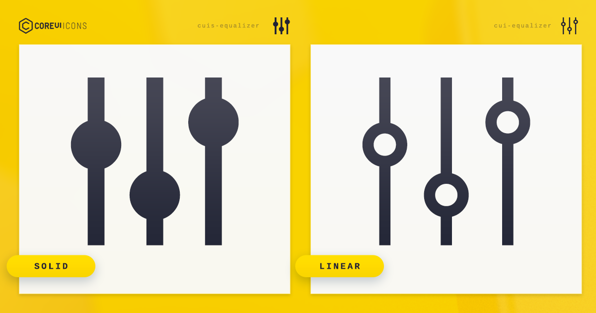 Equalizer Icon · Linear · Coreui Icons · Svg Javascript Typescript And Webfont
