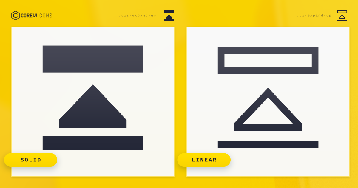 Expand Up Icon · Linear · Coreui Icons · Svg Javascript Typescript And Webfont