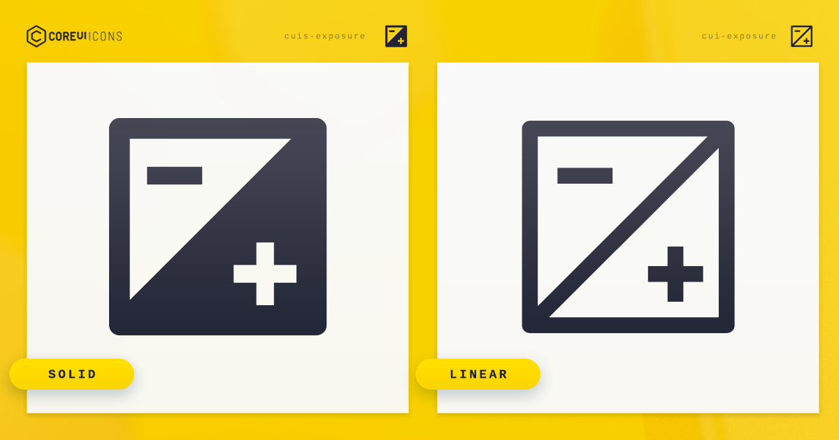 Exposure Icon · Linear · Coreui Icons · Svg Javascript Typescript And Webfont