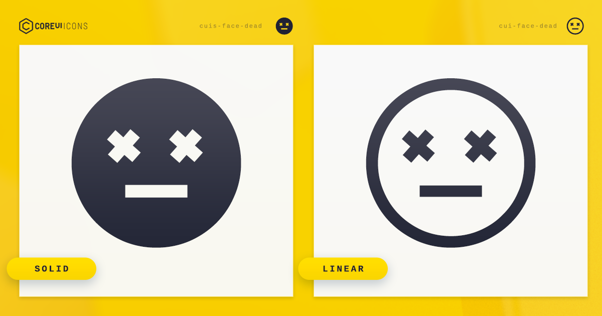 Face Dead Icon · Linear · CoreUI Icons · SVG, JavaScript, TypeScript ...