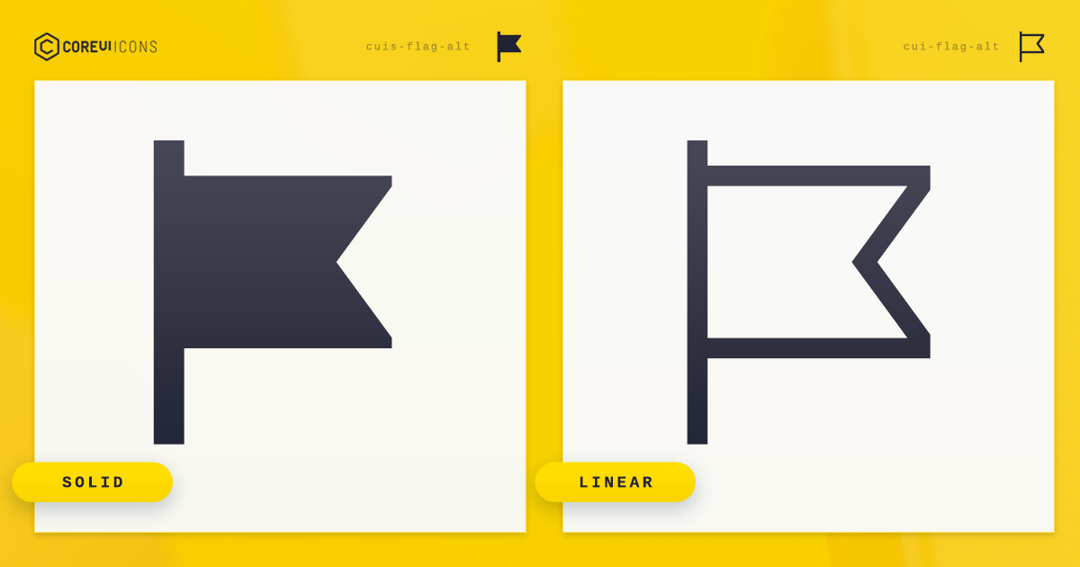Flag Alt Icon · Linear · Coreui Icons · Svg Javascript Typescript And Webfont