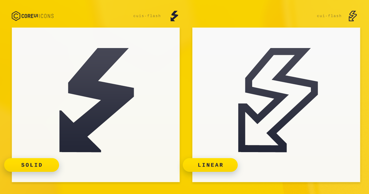 Flash Icon · Linear · Coreui Icons · Svg Javascript Typescript And Webfont 9174