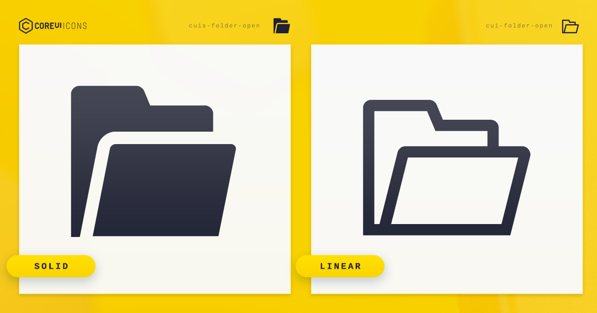 Folder Open Icon · Linear · Coreui Icons · Svg Javascript Typescript And Webfont
