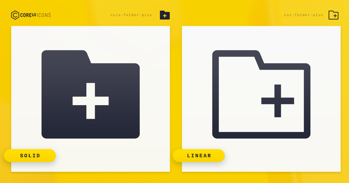 Folder Plus Icon · Solid · Coreui Icons · Svg Javascript Typescript And Webfont
