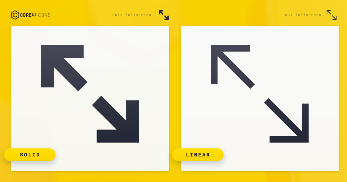 Fullscreen Icon · Linear · Coreui Icons · Svg Javascript Typescript And Webfont