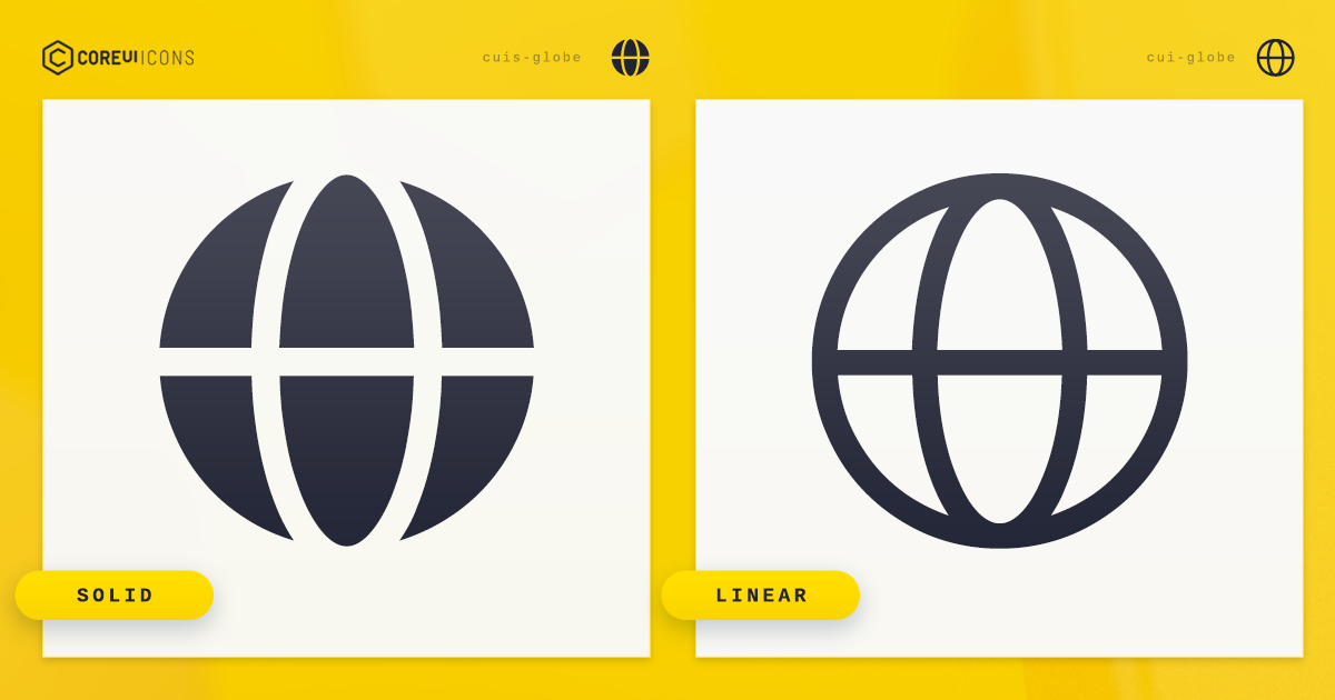 Globe Icon · Solid · Coreui Icons · Svg Javascript Typescript And Webfont