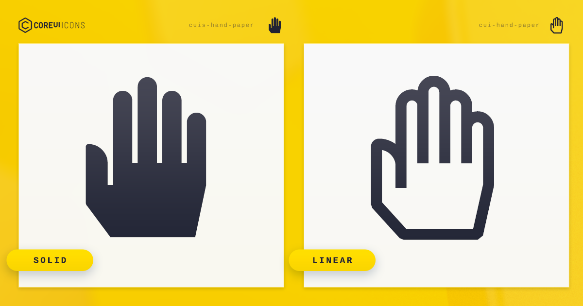 Hand Paper Icon · Linear · Coreui Icons · Svg Javascript Typescript And Webfont