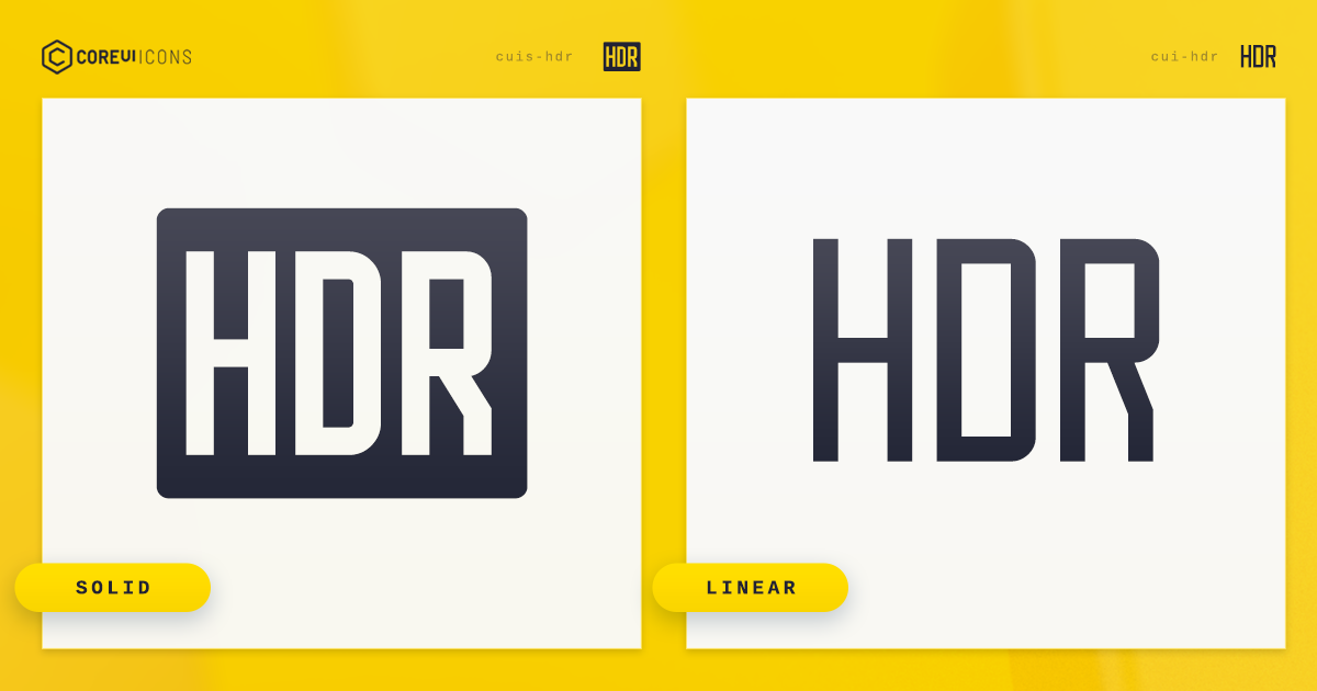 Hdr Icon · Linear · Coreui Icons · Svg Javascript Typescript And Webfont