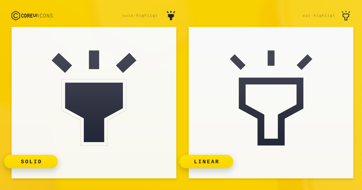 Highligt Icon · Linear · Coreui Icons · Svg Javascript Typescript And Webfont