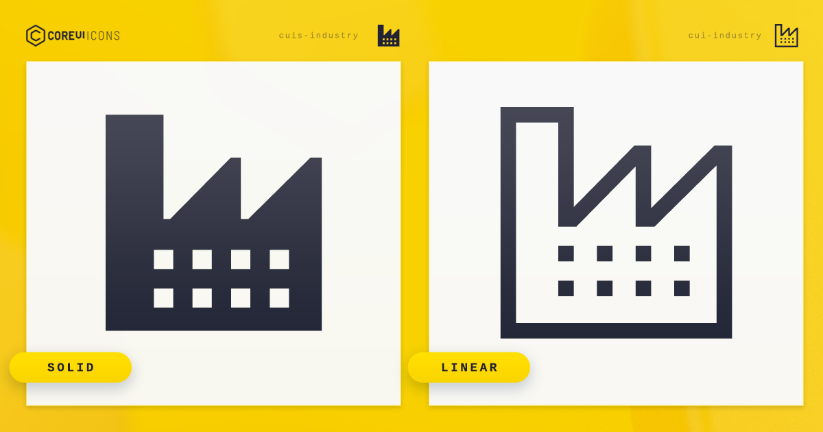 Industry Icon · Linear · Coreui Icons · Svg Javascript Typescript And Webfont