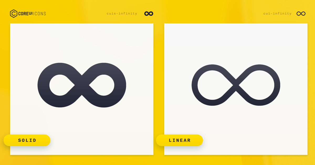 Infinity Icon · Linear · Coreui Icons · Svg Javascript Typescript And Webfont