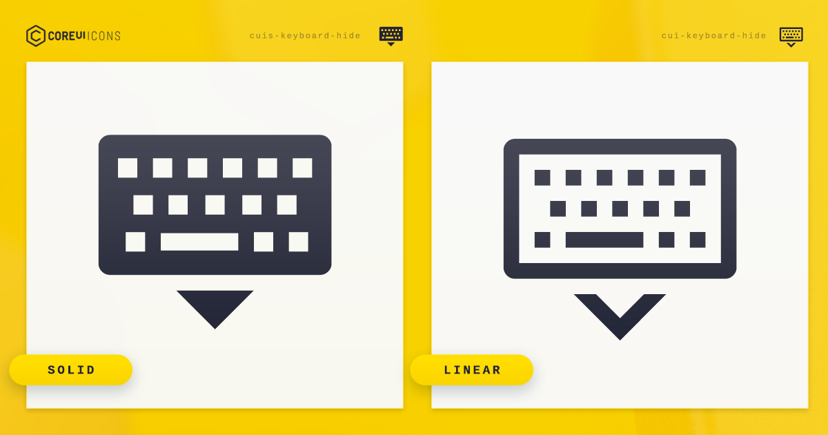 Keyboard Hide Icon · Linear · Coreui Icons · Svg Javascript Typescript And Webfont
