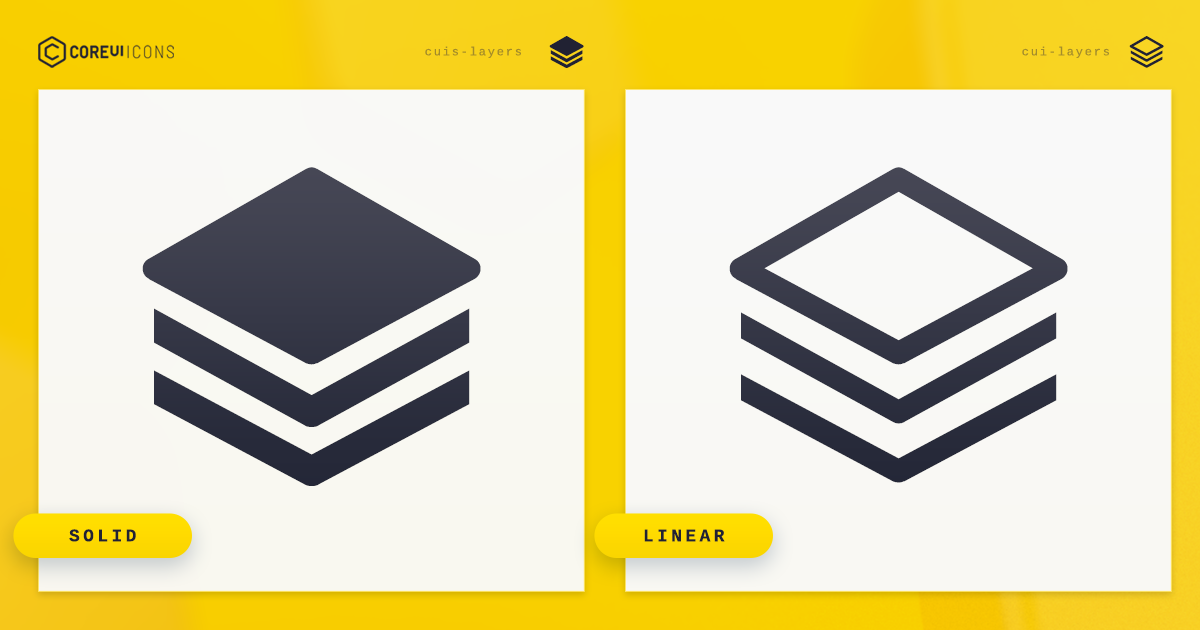 Layers Icon · Linear · Coreui Icons · Svg Javascript Typescript And Webfont