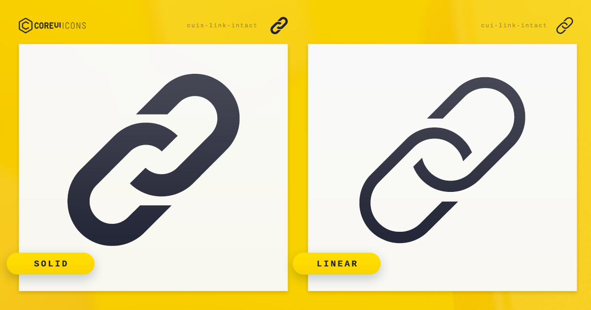 Link Intact Icon · Linear · Coreui Icons · Svg Javascript Typescript And Webfont