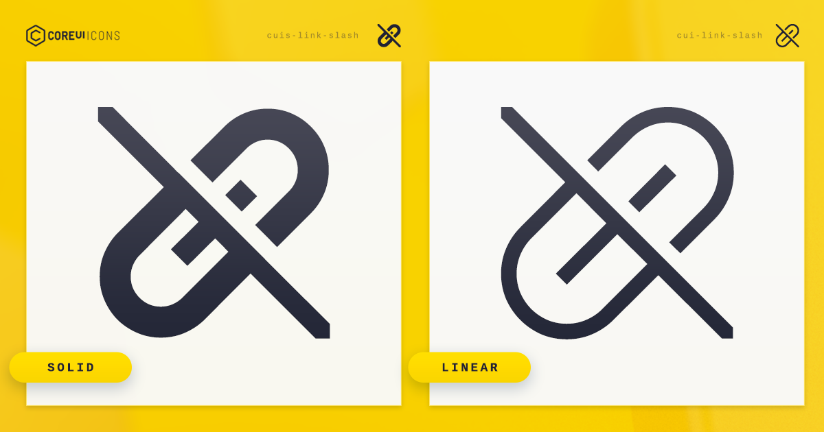 Link Slash Icon · Linear · CoreUI Icons · SVG, JavaScript, TypeScript ...