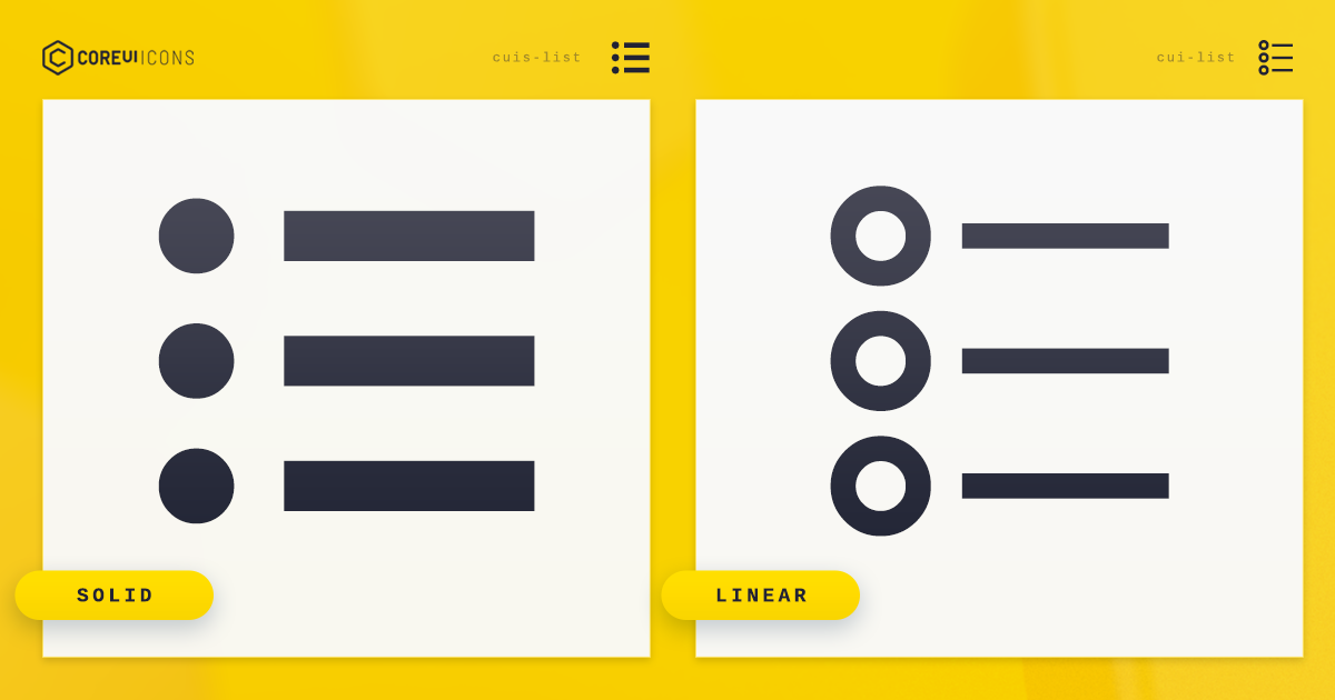List Icon · Linear · Coreui Icons · Svg Javascript Typescript And Webfont