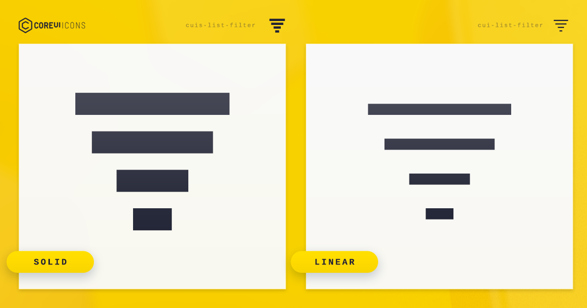 List Filter Icon · Linear · CoreUI Icons · SVG, JavaScript, TypeScript ...