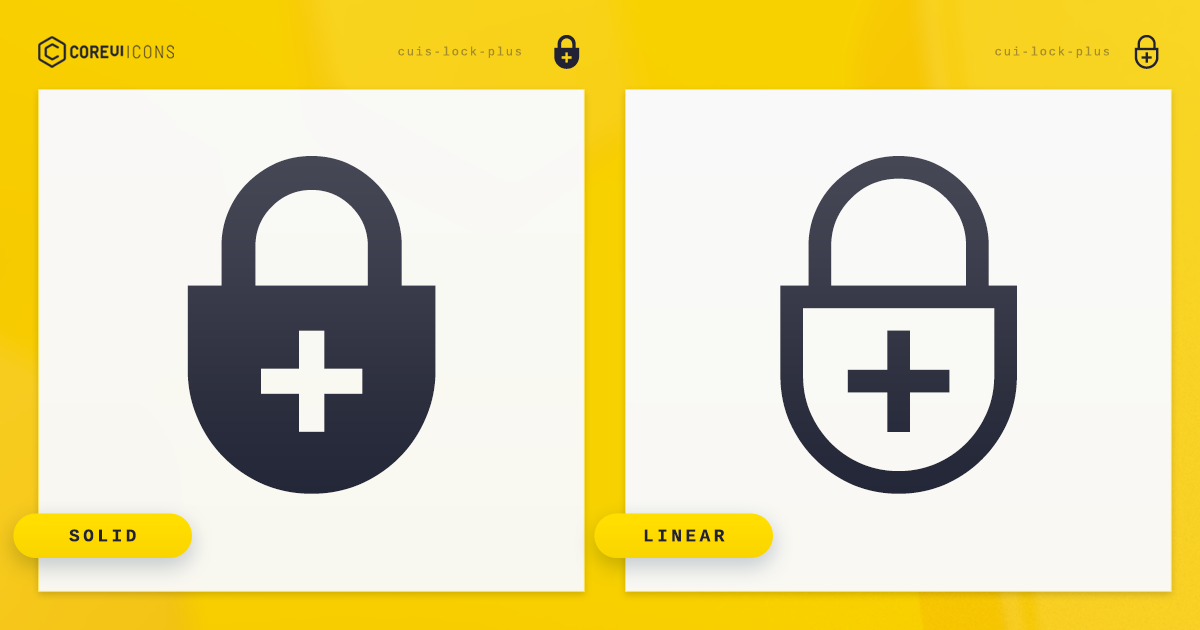 Lock Plus Icon · Linear · Coreui Icons · Svg Javascript Typescript