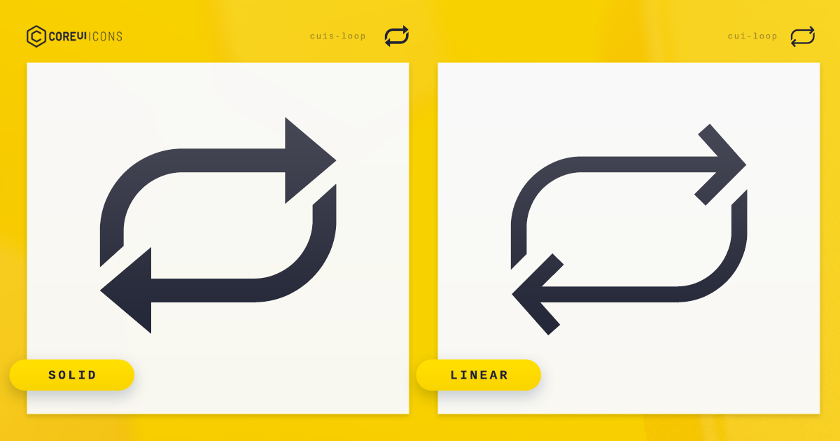 Loop Icon · Linear · Coreui Icons · Svg Javascript Typescript And Webfont