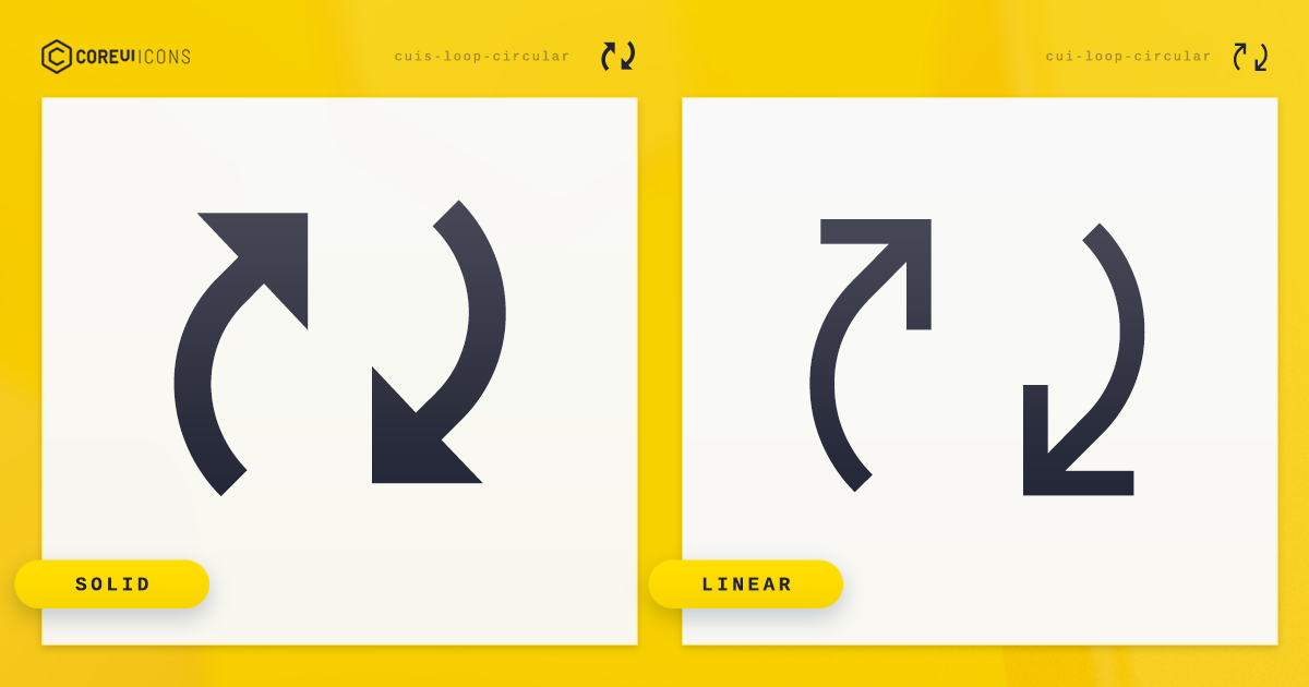 Loop Circular Icon · Linear · Coreui Icons · Svg Javascript Typescript And Webfont