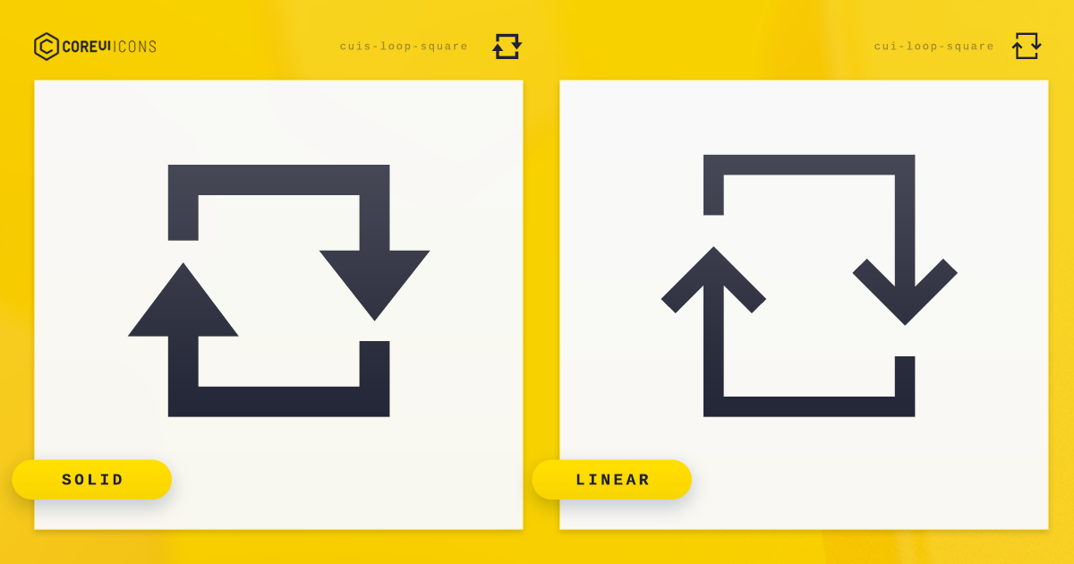 Loop Square Icon · Linear · Coreui Icons · Svg Javascript Typescript And Webfont