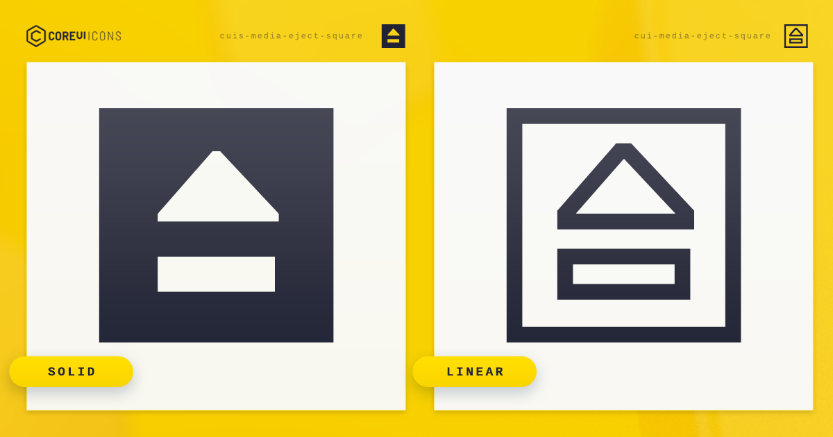 Media Eject Square Icon · Linear · Coreui Icons · Svg Javascript Typescript And Webfont