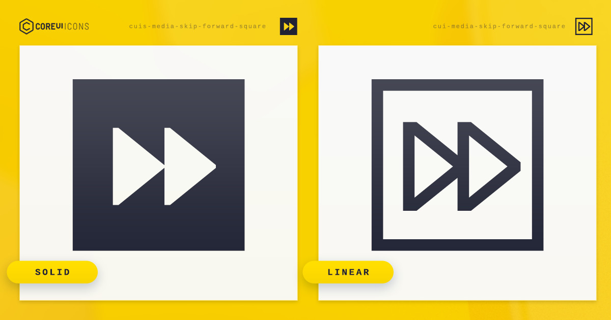 Media Skip Forward Square Icon · Solid · Coreui Icons · Svg Javascript Typescript And Webfont 