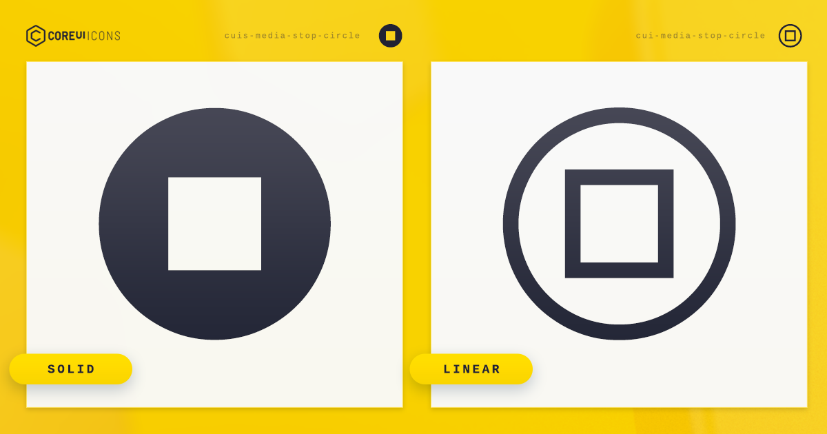 Media Stop Circle Icon · Solid · CoreUI Icons · SVG, JavaScript ...