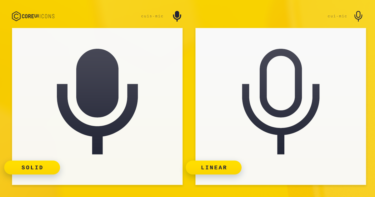 Mic Icon · Solid · Coreui Icons · Svg Javascript Typescript And Webfont