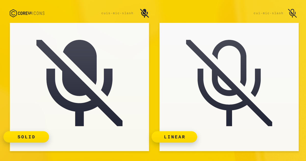 Mic Slash Icon · Linear · Coreui Icons · Svg Javascript Typescript And Webfont 3746