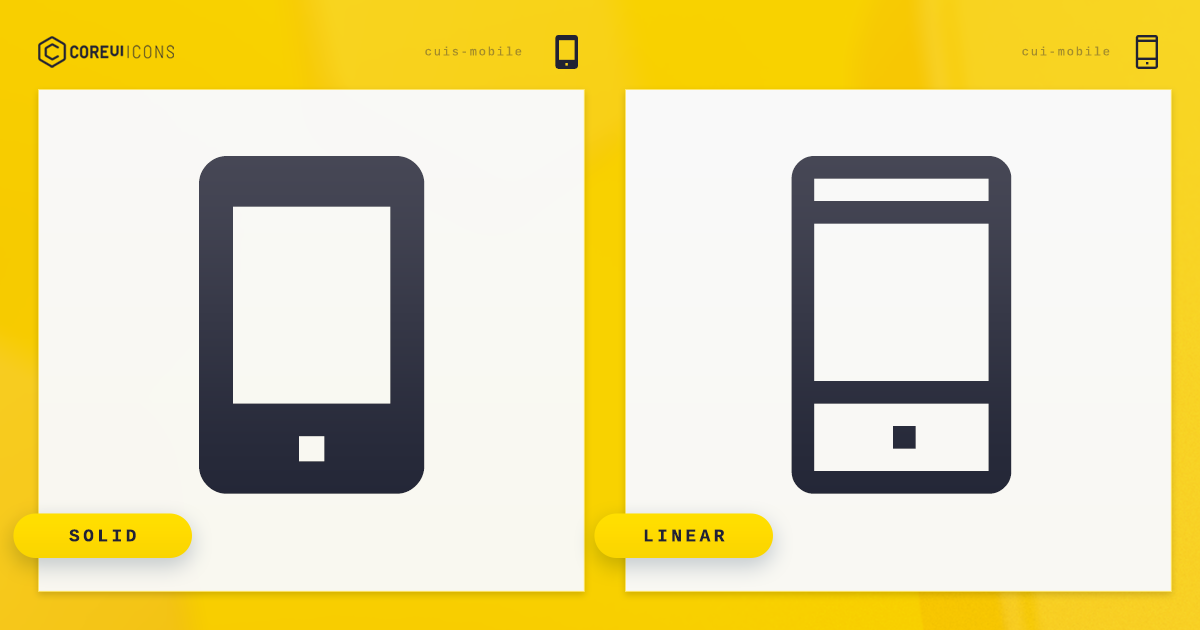 Mobile Icon · Solid · Coreui Icons · Svg Javascript Typescript And Webfont