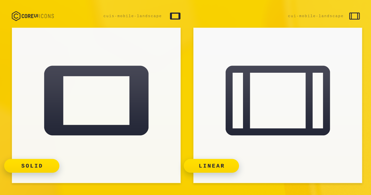 Mobile Landscape Icon · Linear · Coreui Icons · Svg Javascript Typescript And Webfont