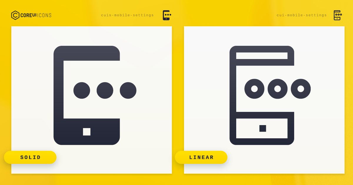 Mobile Settings Icon · Solid · Coreui Icons · Svg Javascript Typescript And Webfont