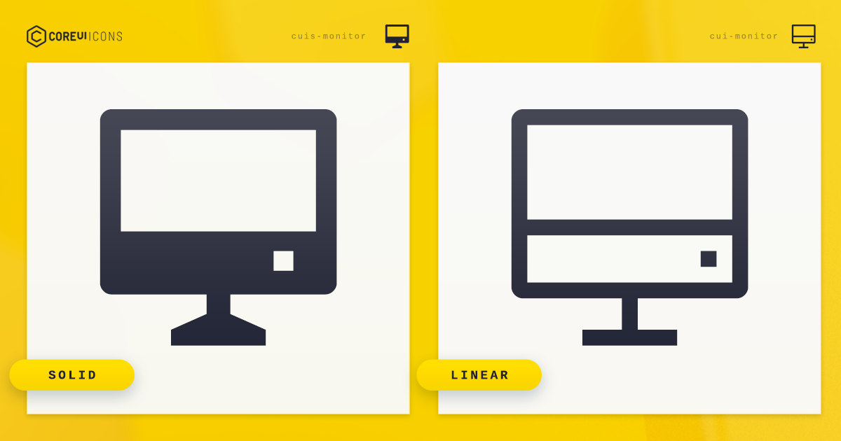 Monitor Icon · Linear · Coreui Icons · Svg Javascript Typescript And Webfont