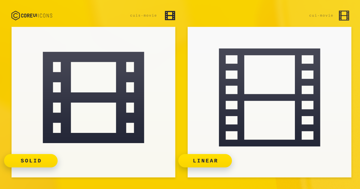 Movie Icon · Linear · Coreui Icons · Svg Javascript Typescript And Webfont