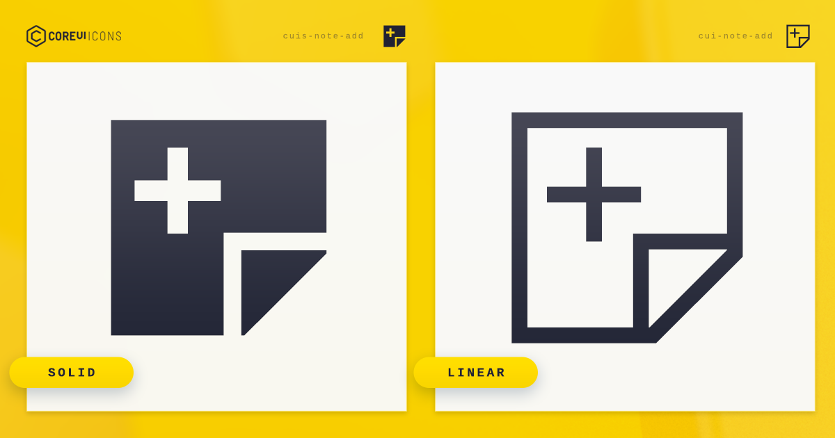 Note Add Icon · Linear · Coreui Icons · Svg Javascript Typescript And Webfont