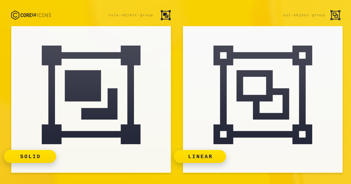Object Group Icon · Solid · Coreui Icons · Svg Javascript Typescript And Webfont
