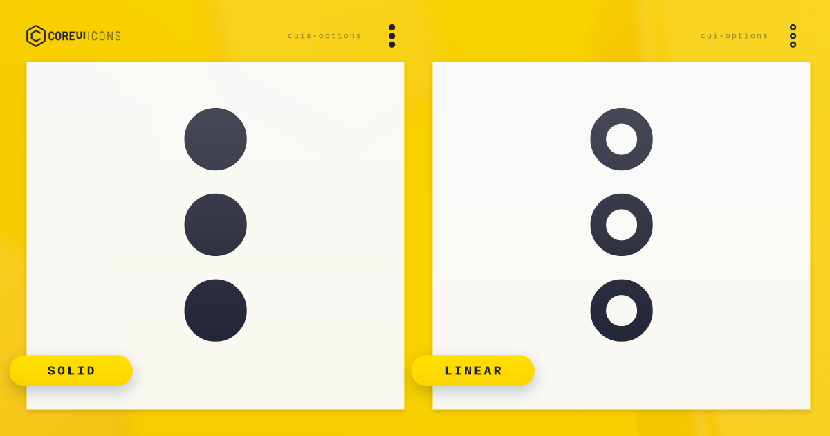 Options Icon · Linear · Coreui Icons · Svg Javascript Typescript And Webfont