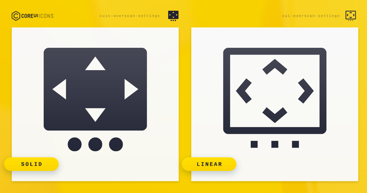 Overscan Settings Icon · Linear · Coreui Icons · Svg Javascript Typescript And Webfont