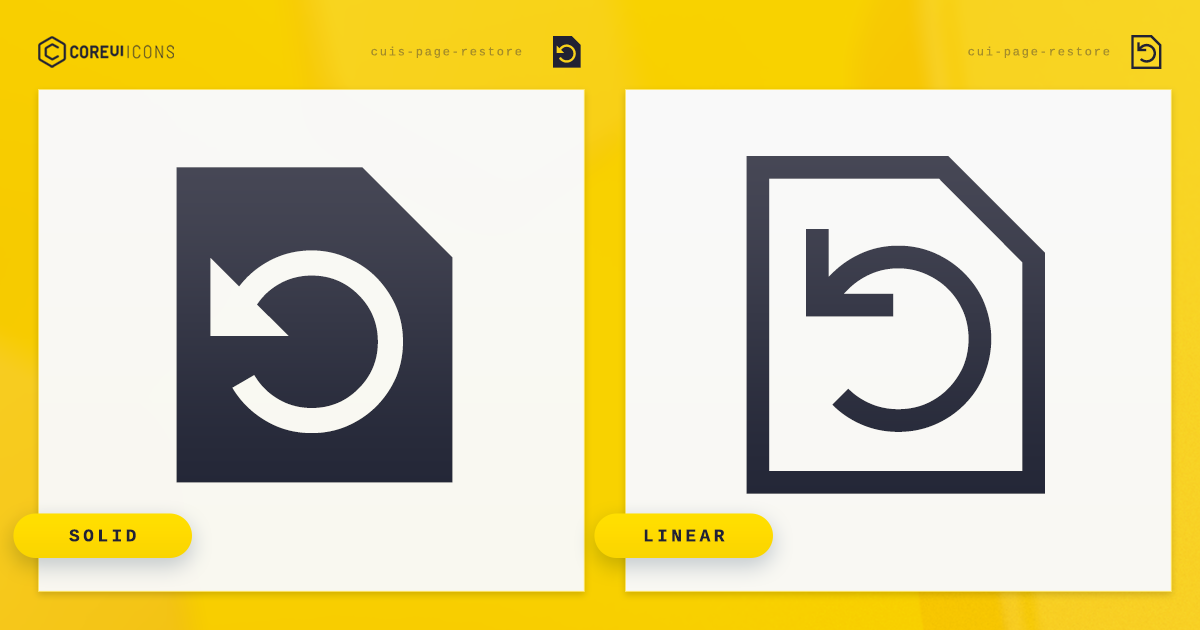 Page Restore Icon · Linear · Coreui Icons · Svg Javascript Typescript And Webfont