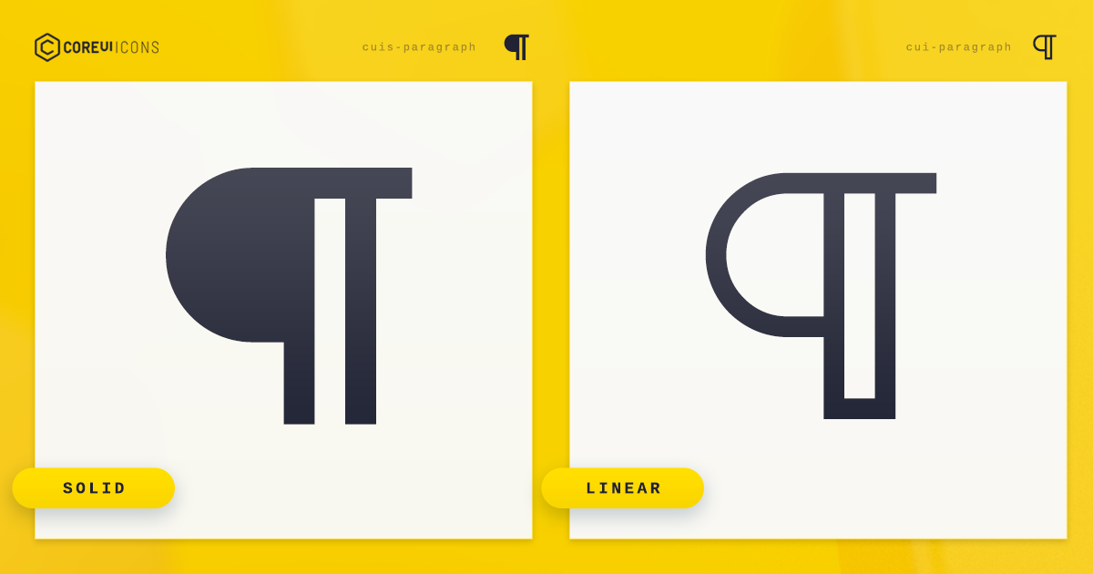 Paragraph Icon · Solid · Coreui Icons · Svg Javascript Typescript And Webfont
