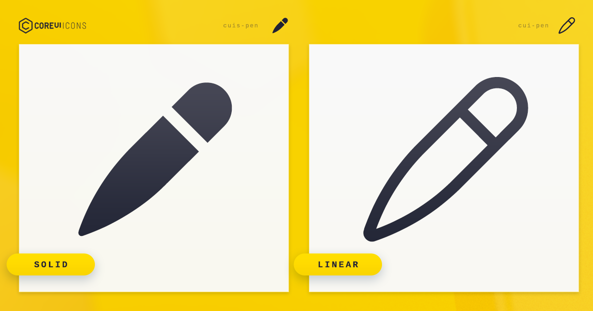 Pen Icon · Solid · Coreui Icons · Svg Javascript Typescript And Webfont