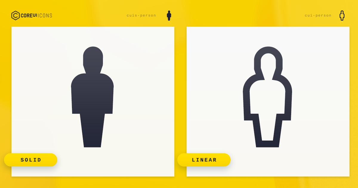 Person Icon · Linear · Coreui Icons · Svg Javascript Typescript And Webfont