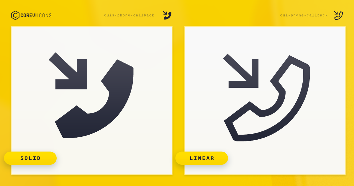 Phone Callback Icon · Linear · CoreUI Icons · SVG, JavaScript ...