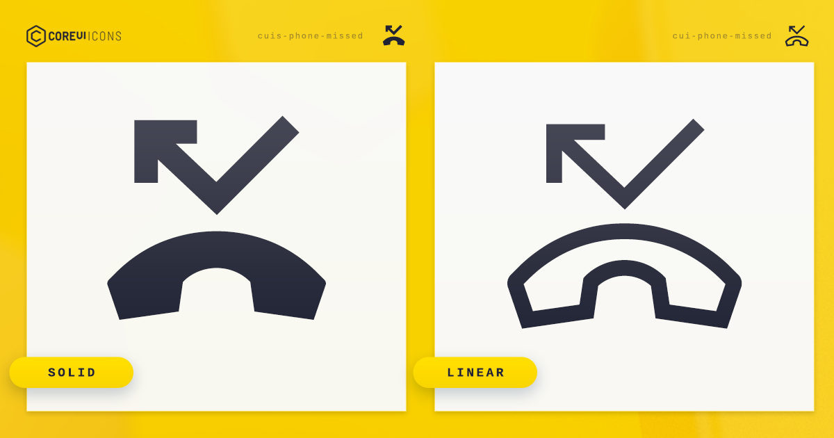 Phone Missed Icon · Linear · Coreui Icons · Svg Javascript Typescript And Webfont